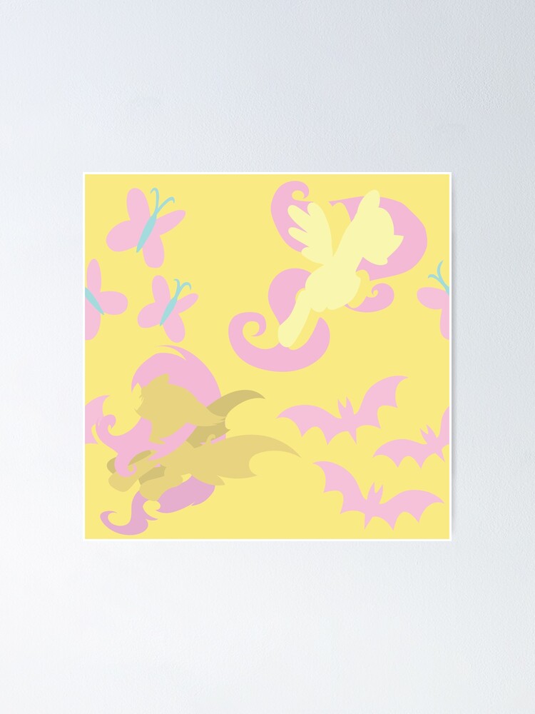 "Fluttershy Flutterbat Pattern" Poster for Sale by samohtlion | Redbubble
