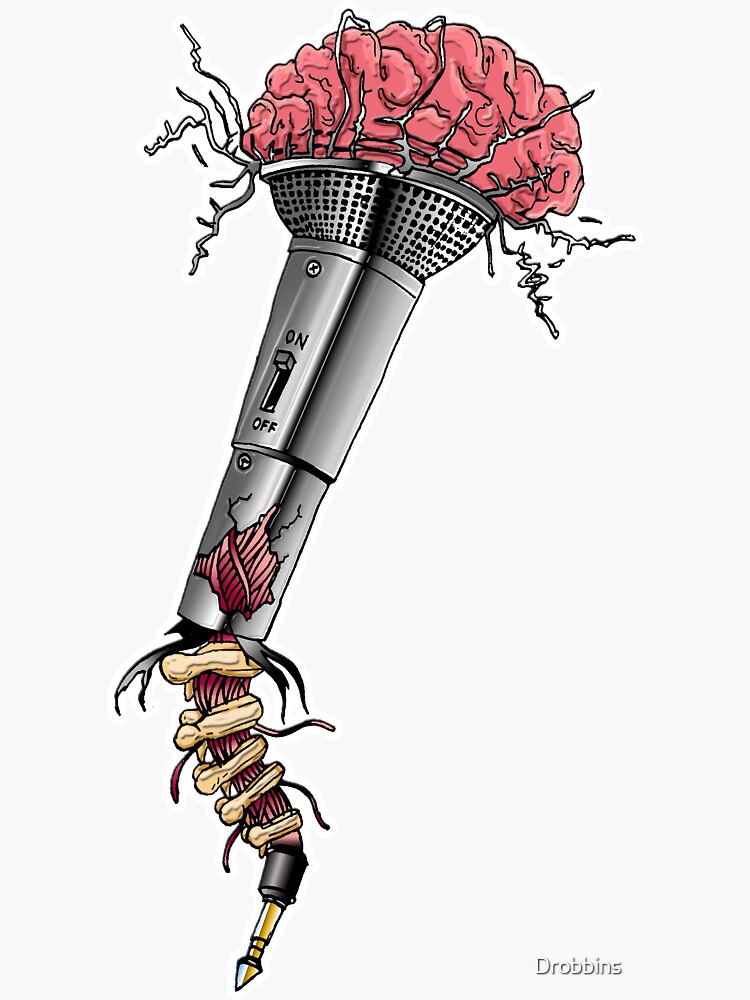 "Brain Mic" Sticker for Sale by Drobbins | Redbubble