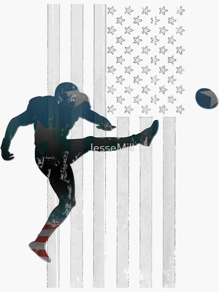 "Football, American Flag USA Team Gift Kicker" Sticker for Sale by ...