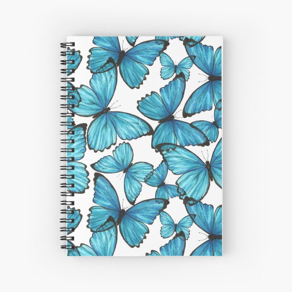 "Blue Butterflies ʚĭɞ" Spiral Notebook for Sale by crumpetstrumpet ...