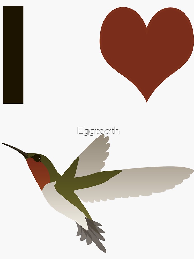 "I heart hummingbirds" Sticker for Sale by Eggtooth | Redbubble