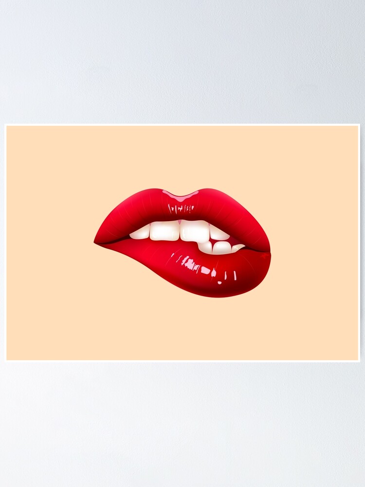 "Red Lips 2" Poster by MassiFrattini | Redbubble
