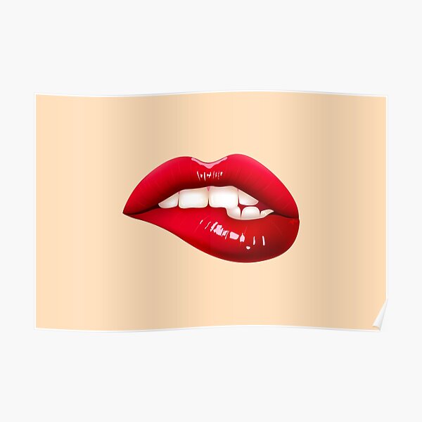 "Red Lips 2" Poster by MassiFrattini | Redbubble