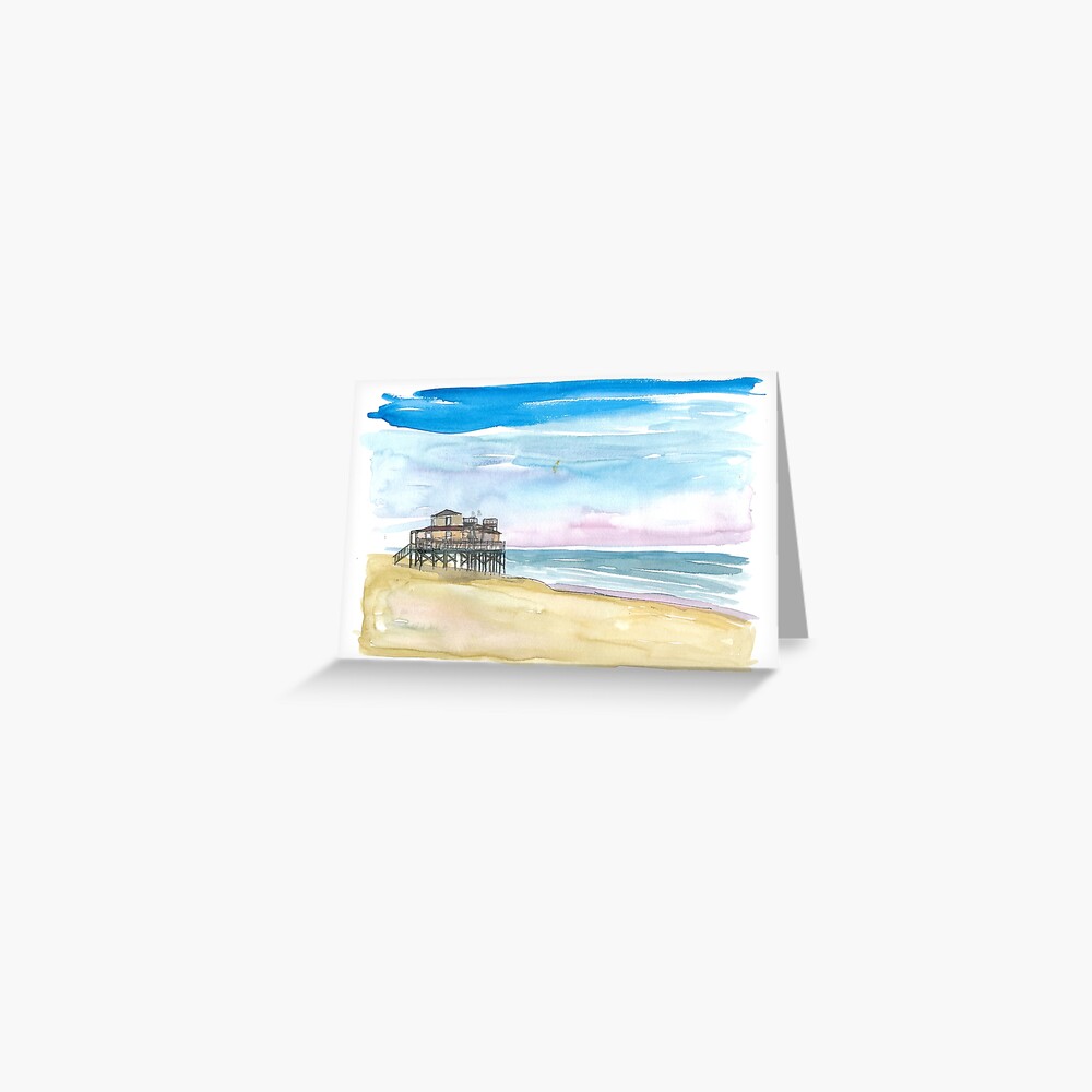 "Outer Banks Stilt House At the Sea" Greeting Card for Sale by ...