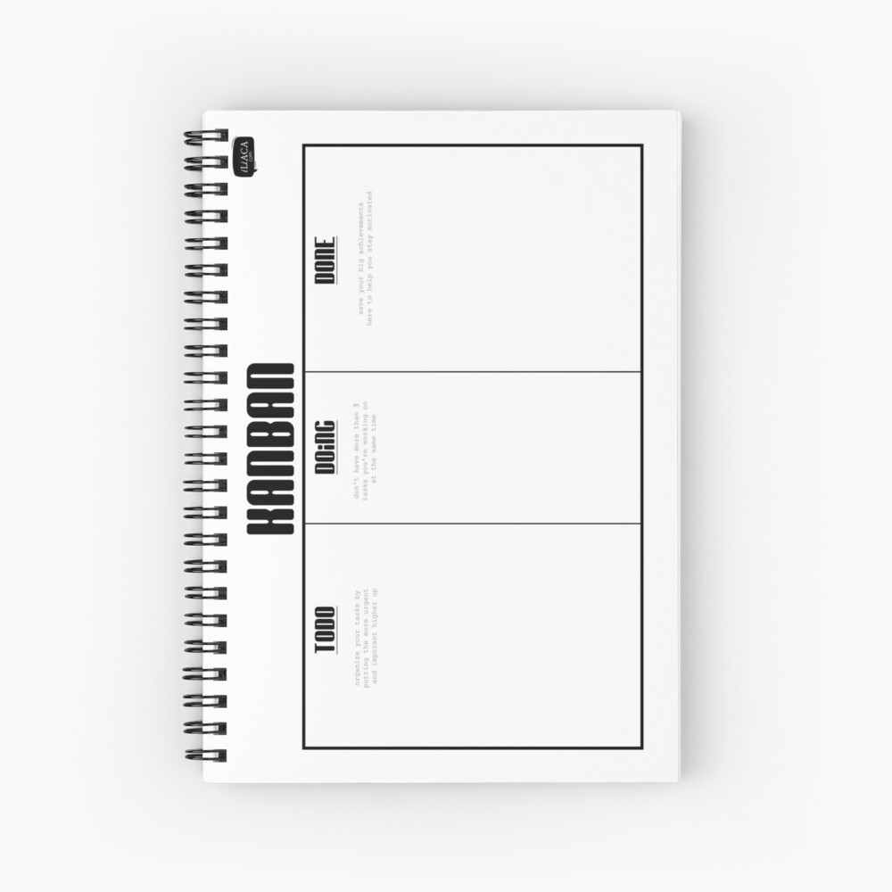 "Kanban Board in Black and White" Spiral Notebook by PeterHertzberg ...