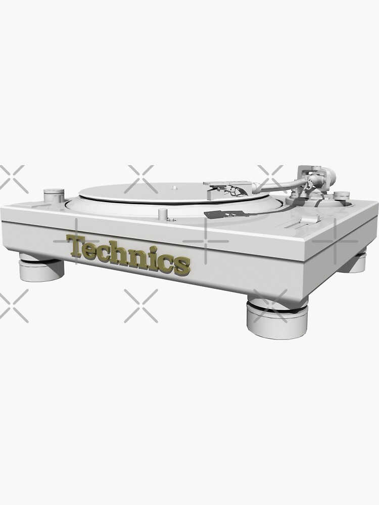 "Technics Deck Gold Logo" Sticker for Sale by Giles | Redbubble