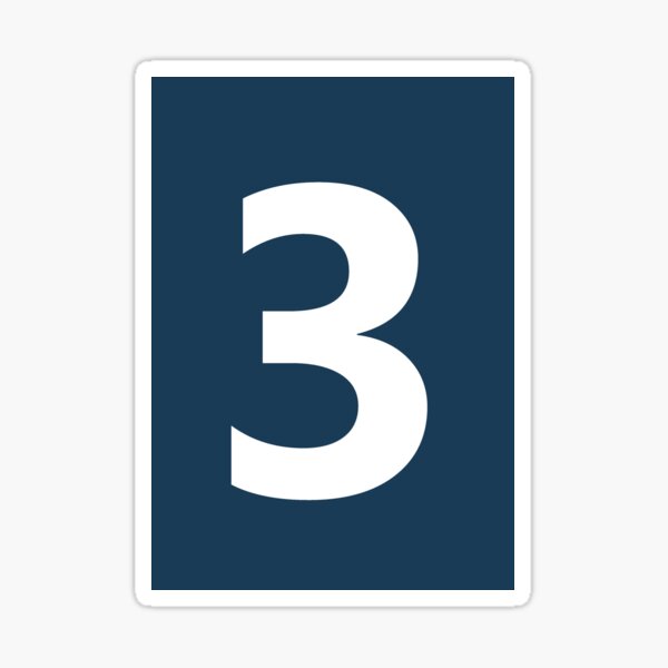 "Number 3" Sticker for Sale by FootballArcade | Redbubble