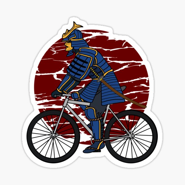 "Bicycle Samurai Gifts Warrior Bushido Japanese Samurai" Sticker by ...