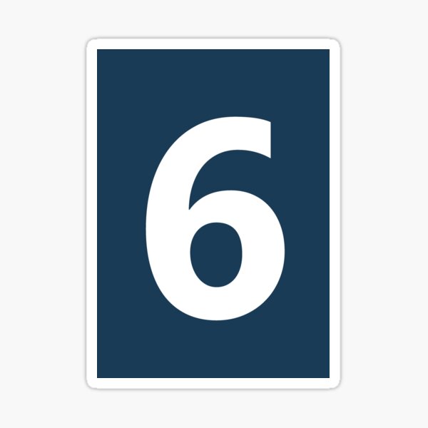 "Number 6" Sticker for Sale by FootballArcade | Redbubble