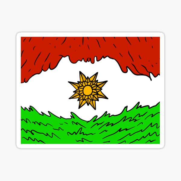 "kurdish flag. kurdistan." Sticker for Sale by jjartanddrawing | Redbubble