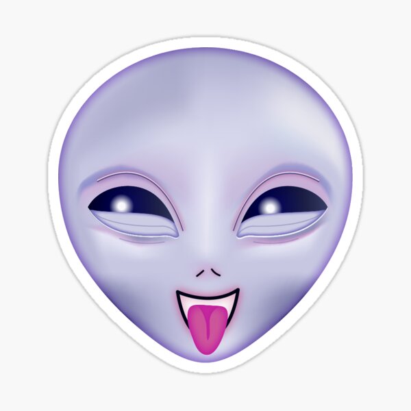 "Alien Tongue Out Face" Sticker for Sale by JaneApril | Redbubble