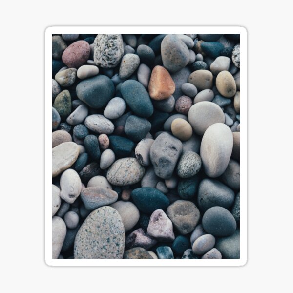 "Pebbles on the Beach - Take me to the Beach." Sticker by cgroenewald ...