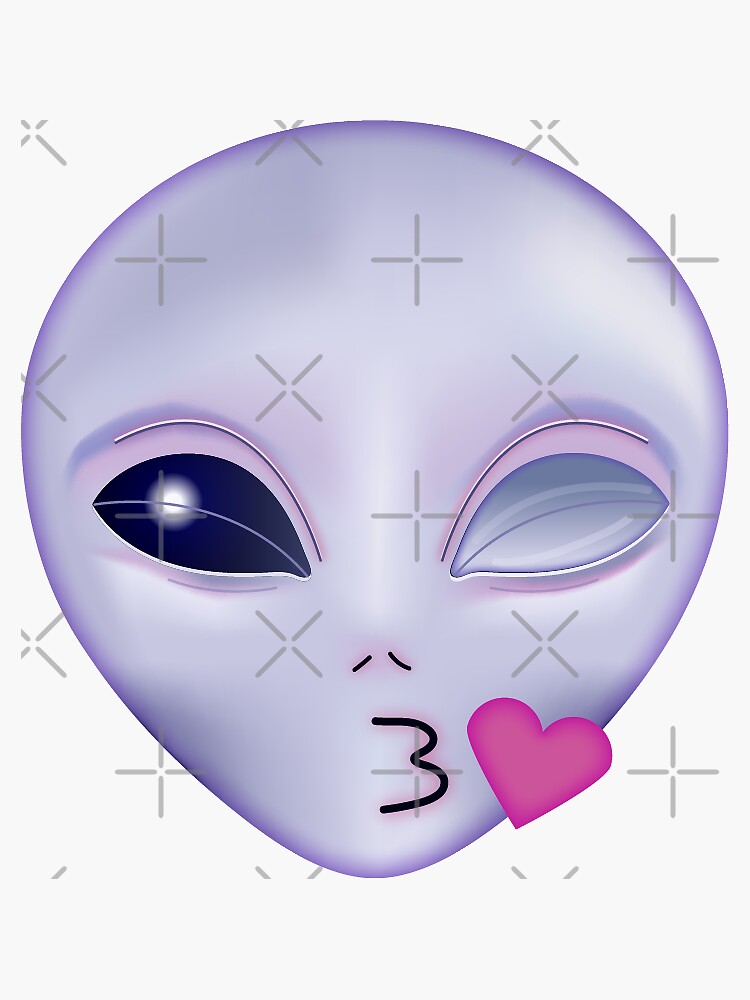 "Alien Kisses Face" Sticker for Sale by JaneApril | Redbubble