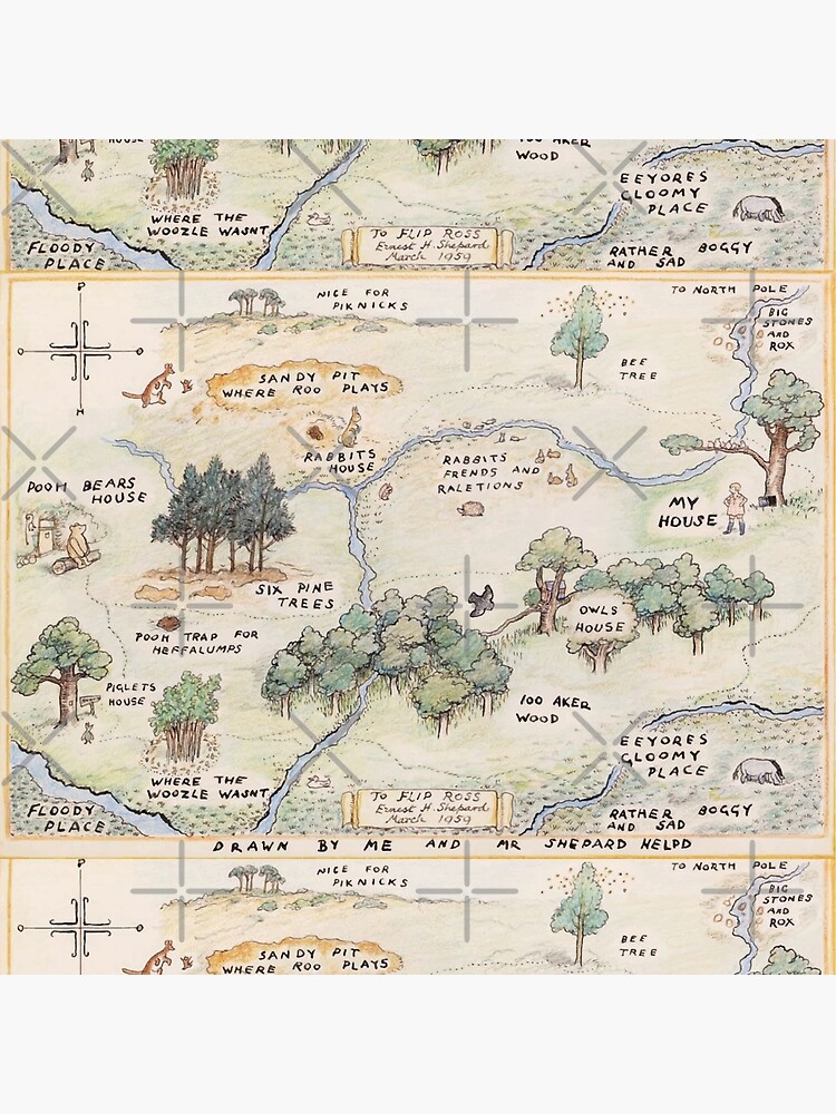 "Hundred Acre Wood Map" Poster for Sale by Rainbows Galore | Redbubble