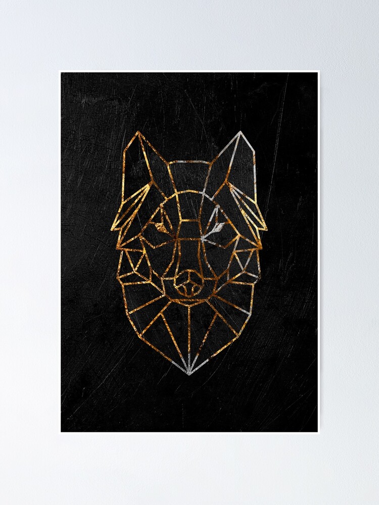 "golden wolf head poster " Poster for Sale by Mk5studio | Redbubble