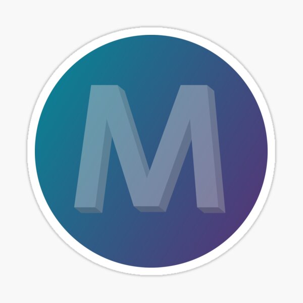 "Letter M Teal Purple Background" Sticker for Sale by ariikat | Redbubble