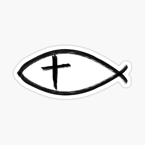 "Christian fish symbol." Sticker for Sale by beachcamper | Redbubble