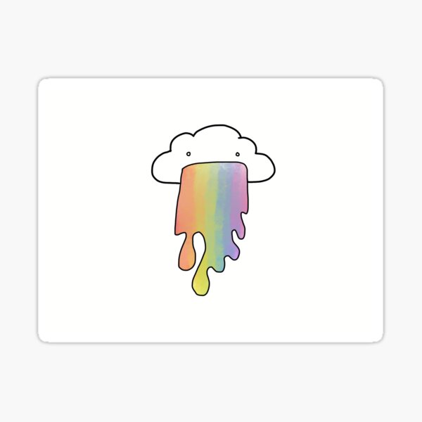 "Rainbow puking cloud" Sticker by JustAlyssa | Redbubble