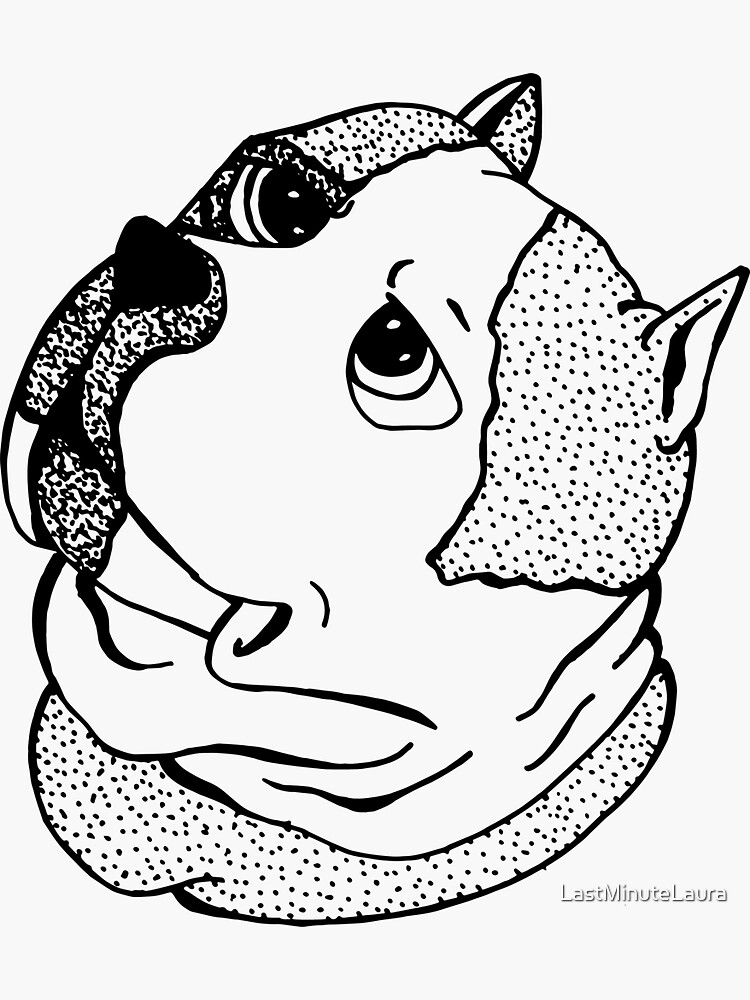 "Lori's Puppy Pit Bull Line Art" Sticker by LastMinuteLaura | Redbubble