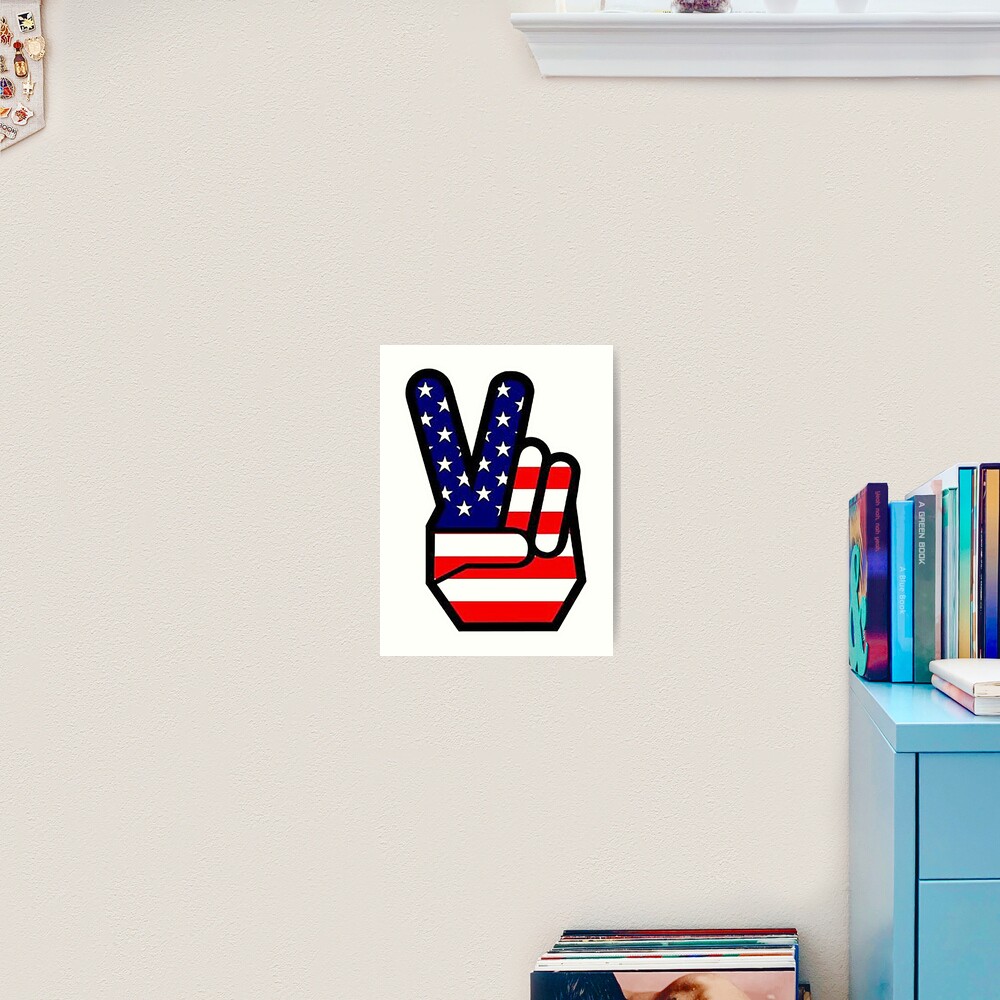 "Peace sign HAND American Flag" Poster for Sale by thatstickerguy ...