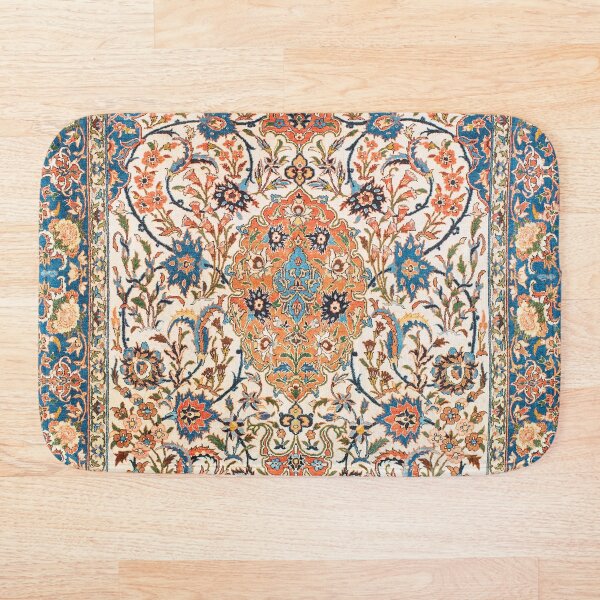 "Isfahan Antique Central Persian Carpet Print" Bath Mat for Sale by ...