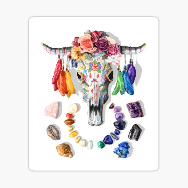 "Steer Skull" Sticker by ShawnGworekIllo | Redbubble