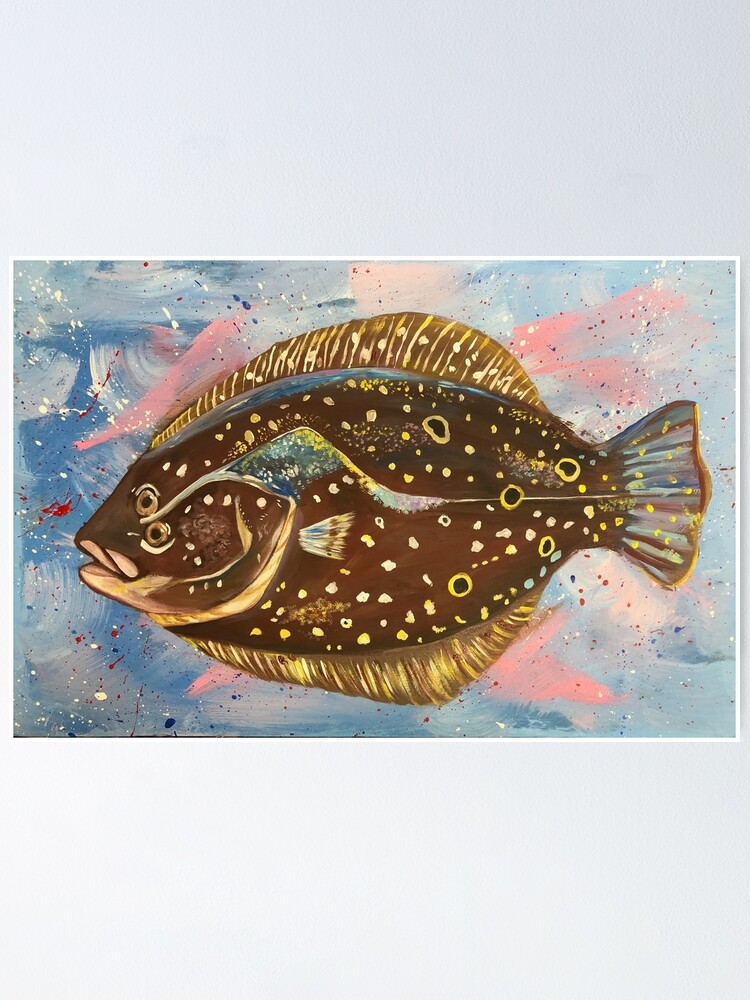 "Colorful Flounder Fish Art" Poster by artbymeagan | Redbubble