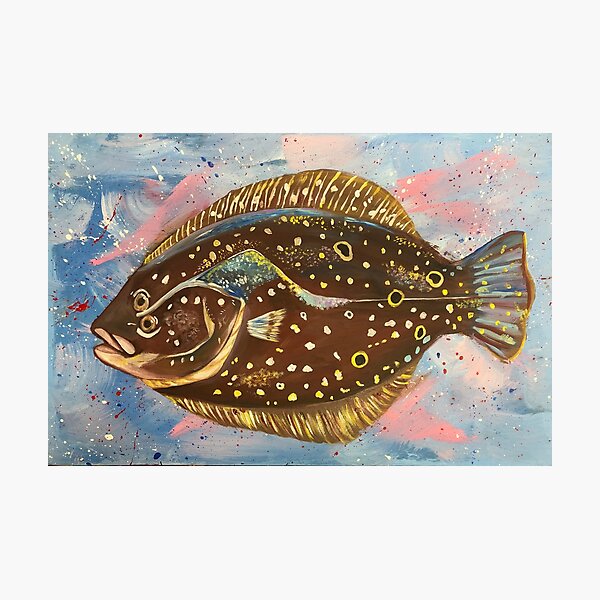 "Colorful Flounder Fish Art" Photographic Print for Sale by artbymeagan ...
