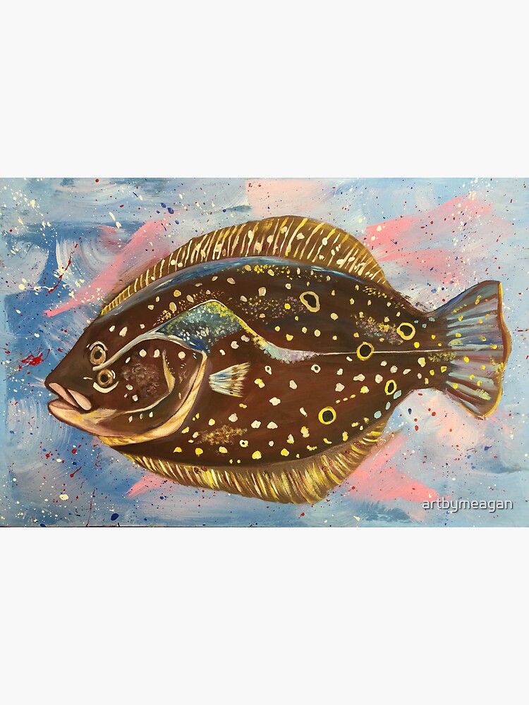 "Colorful Flounder Fish Art" Sticker by artbymeagan | Redbubble