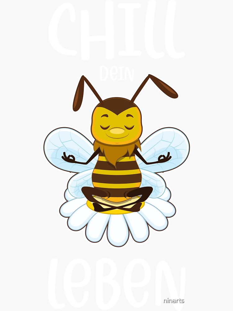 "Chill your life meditating bee" Sticker for Sale by ninarts | Redbubble