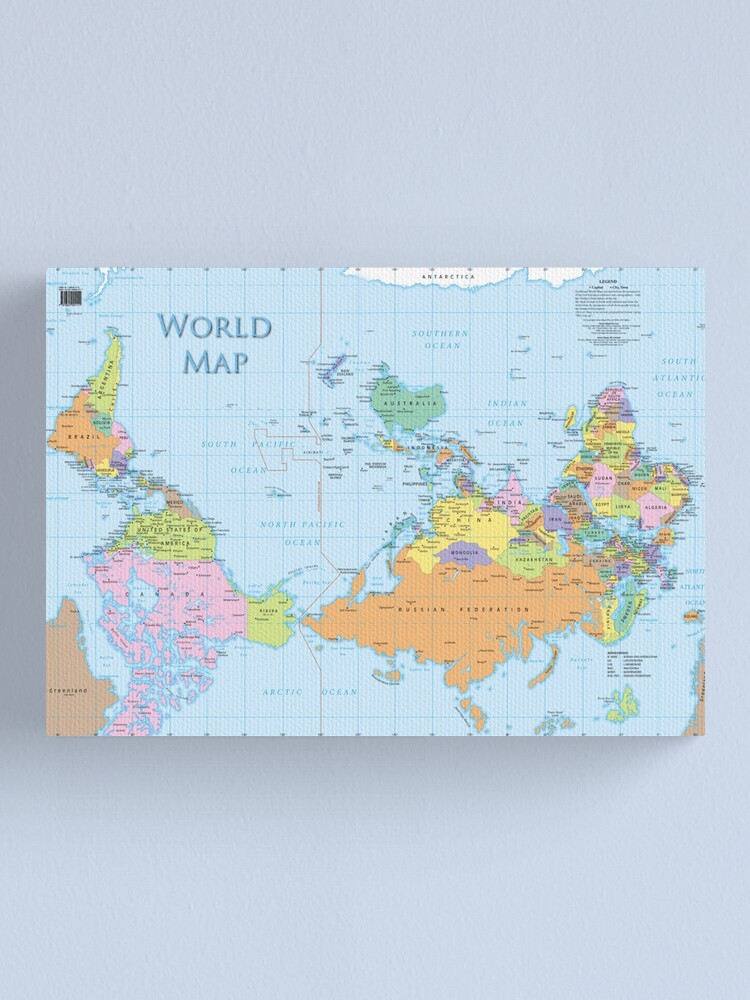 Upside Down World Map Poster - Map