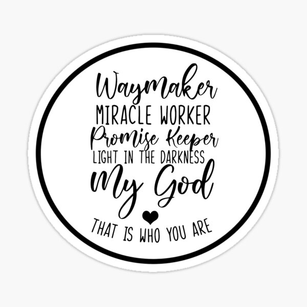 "Waymaker Miracle Worker Face Mask" Sticker for Sale by mjlee33 | Redbubble
