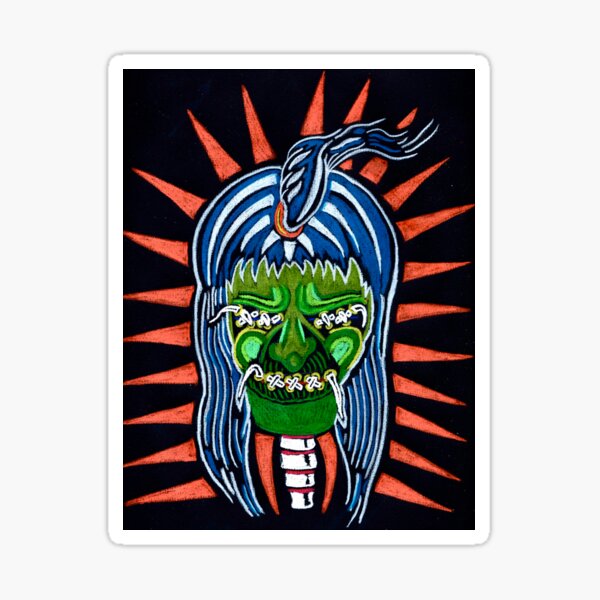"Shrunken Voodoo Head - Art By Kev G" Sticker for Sale by ArtByKevG ...