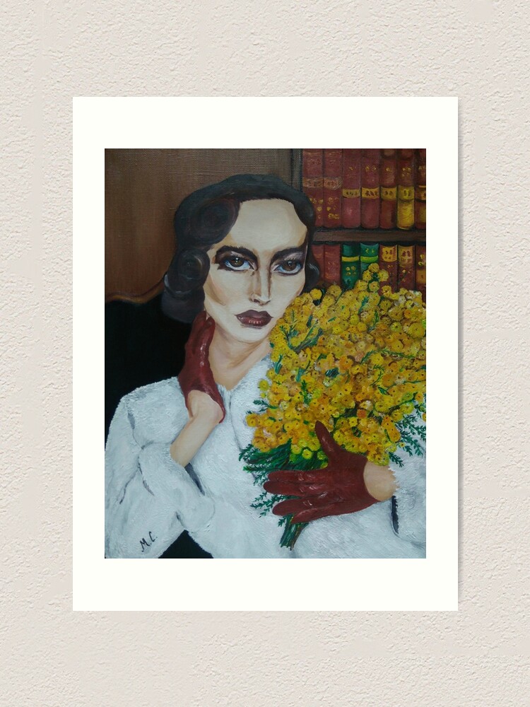 "Portrait of The Retro Lady with Mimosa" Art Print by MariaSibireva ...