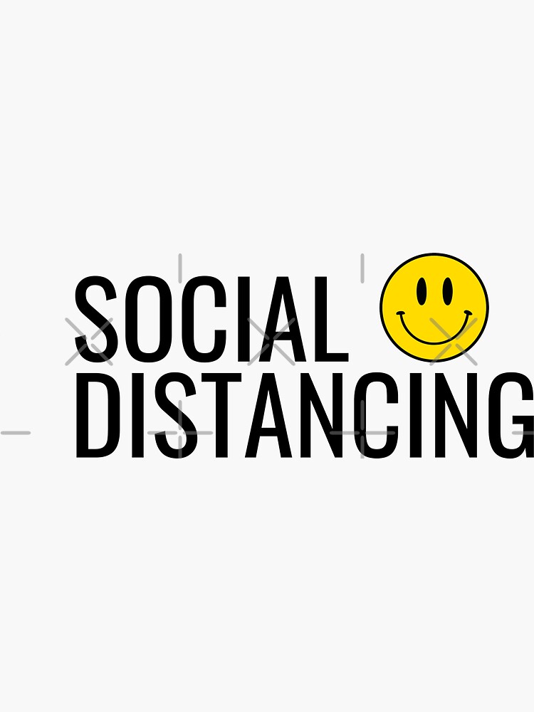 "Social Distancing | Happy Face | Smiley | " Sticker for Sale by ...