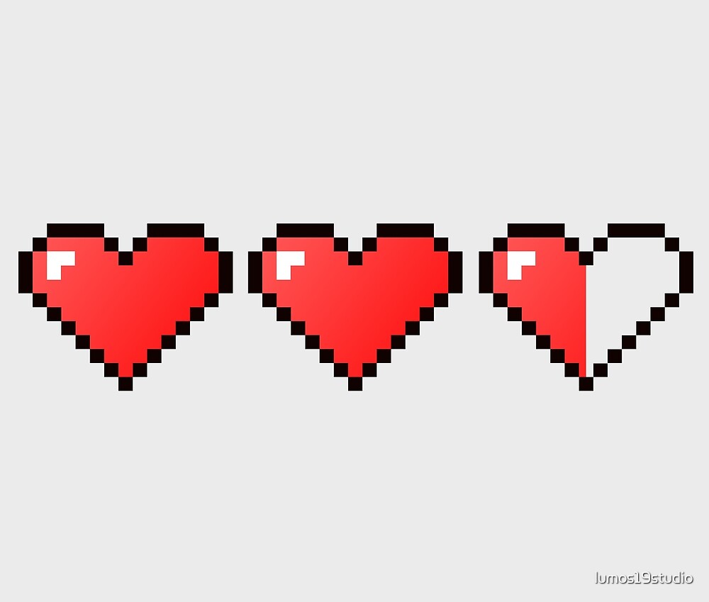 "Pixelated 8-Bit Heart (Version 2)" by lumos19studio | Redbubble