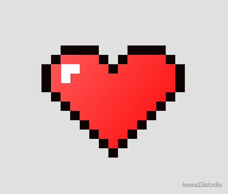 "Pixelated 8-Bit Heart (Version 1)" by lumos19studio | Redbubble