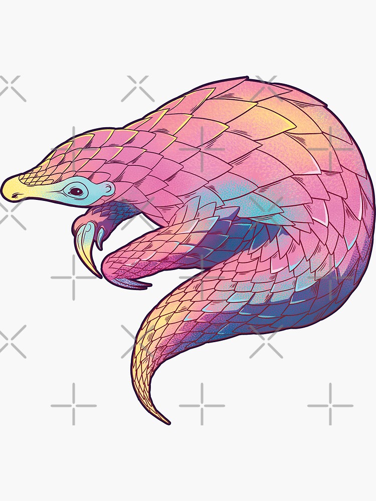 "Cute Colorful Pangolin" Sticker by supermara | Redbubble