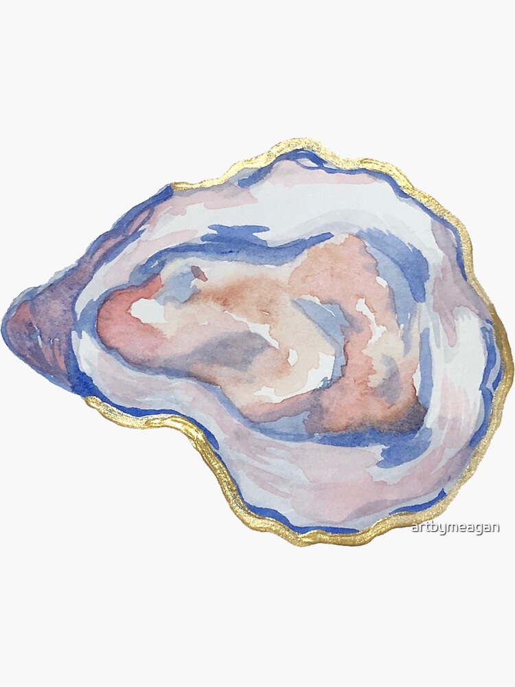 "Oyster watercolor painting" Sticker for Sale by artbymeagan | Redbubble