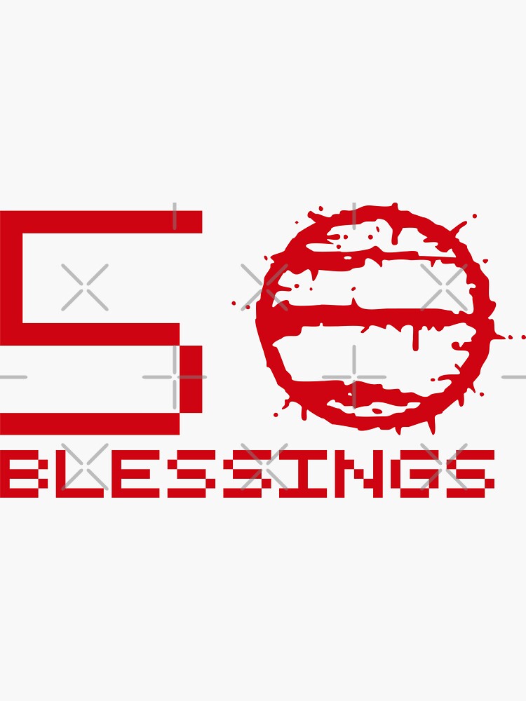 "Hotline Miami: 50 Blessings - Text" Sticker by Djidiouf | Redbubble