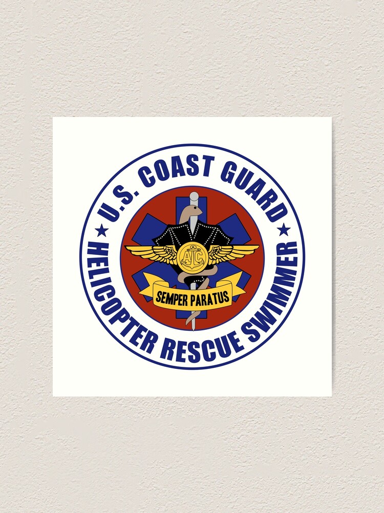 "USCG Helicopter Rescue Swimmer patch" Art Print by MilitaryVetShop ...