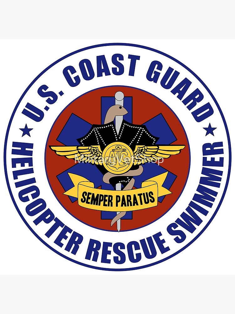 "USCG Helicopter Rescue Swimmer patch" Art Print by MilitaryVetShop ...