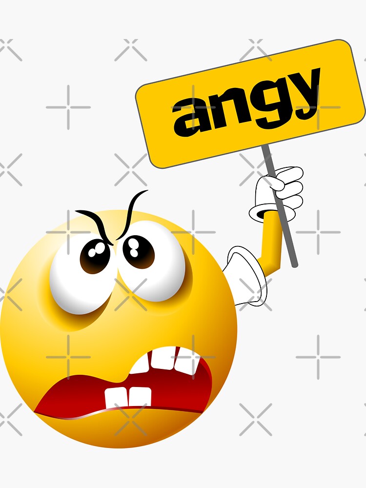 "Angy Smiley Funny Emoji Icon" Sticker by el-patron | Redbubble