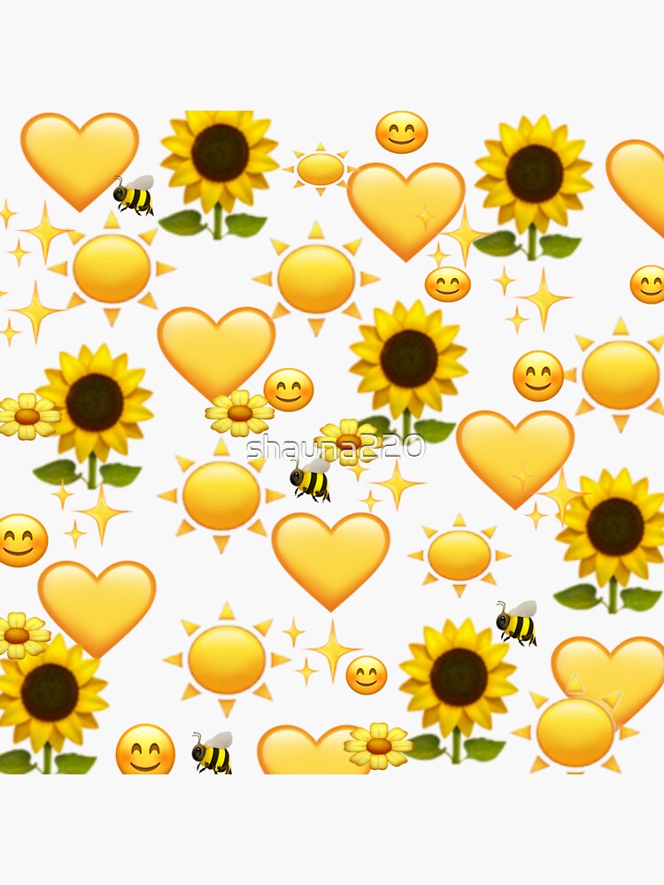 "Aesthetic Trendy Yellow Emojis" Sticker by shauna220 | Redbubble