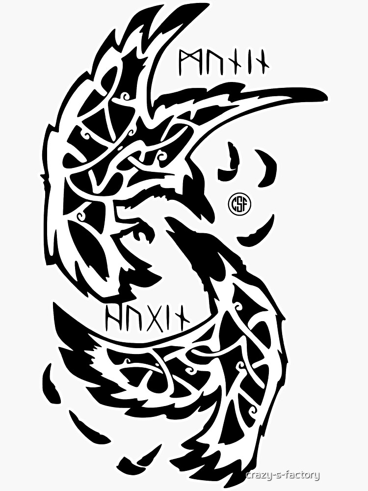 "Hugin & Munin" Sticker by crazy-s-factory | Redbubble