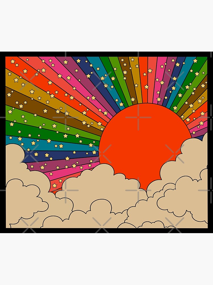 "Rainbow 70s sun" Poster for Sale by MissPennyLane | Redbubble