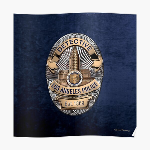 "Los Angeles Police Department - LAPD Detective Badge over Blue Velvet ...