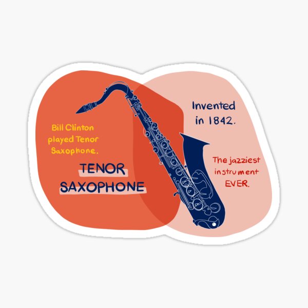 "Tenor Saxophone Sticker" Sticker for Sale by BlueDoorStudio | Redbubble