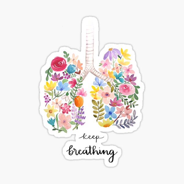 "Keep breathing" Sticker for Sale by meerixmas | Redbubble