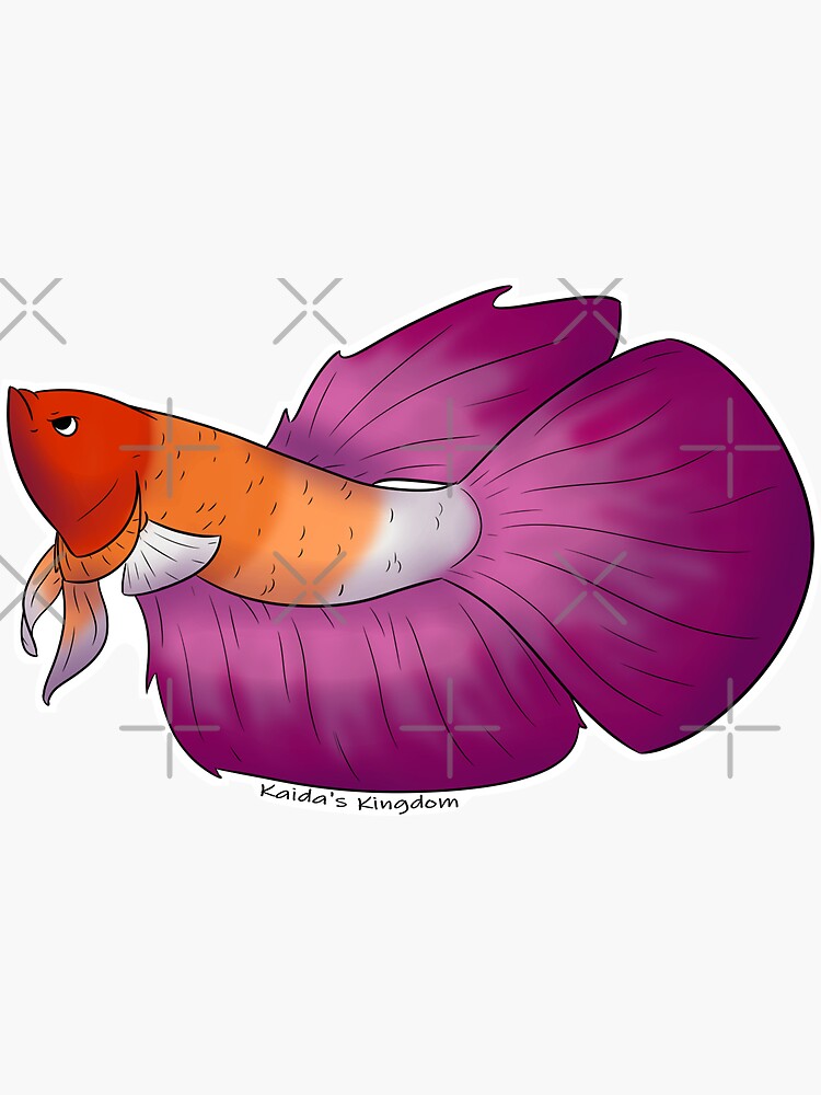 "Pride Betta | Lesbian Edition" Sticker for Sale by KaidasKingdom ...